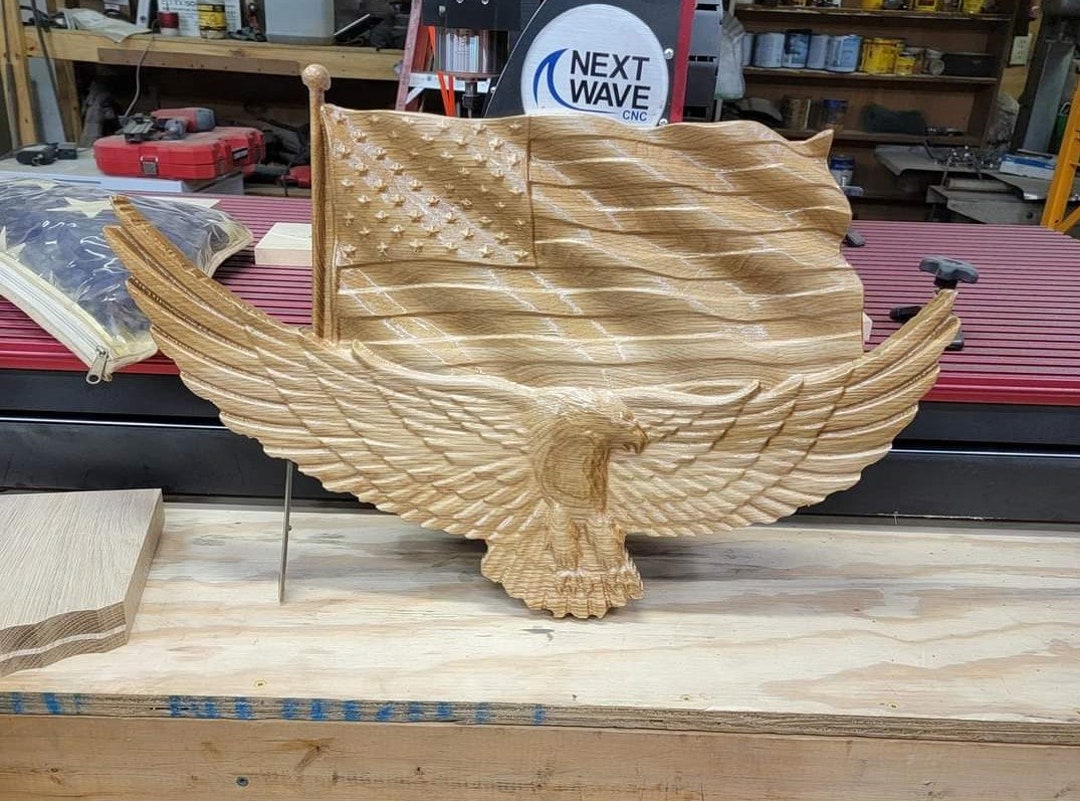 Flag and Eagle 3D CNC File - Etsy