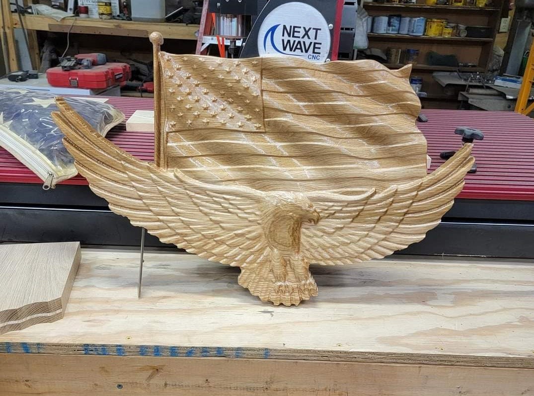 Flag and Eagle 3D CNC File - Etsy