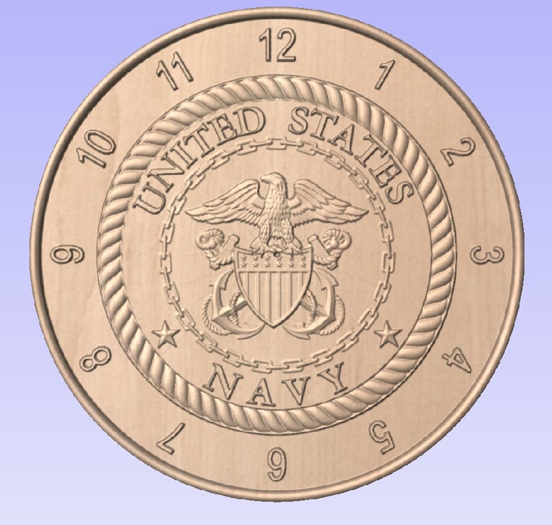 US Navy Clock 3D CNC File - Etsy