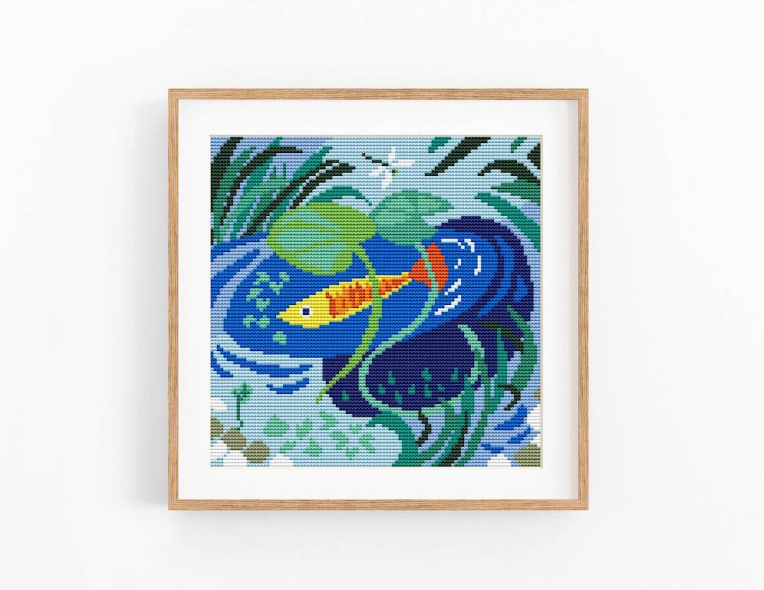Cross Stitch Pattern, Fish, Sea, Pond, Cute Fish, Counted Cross Stitch ...