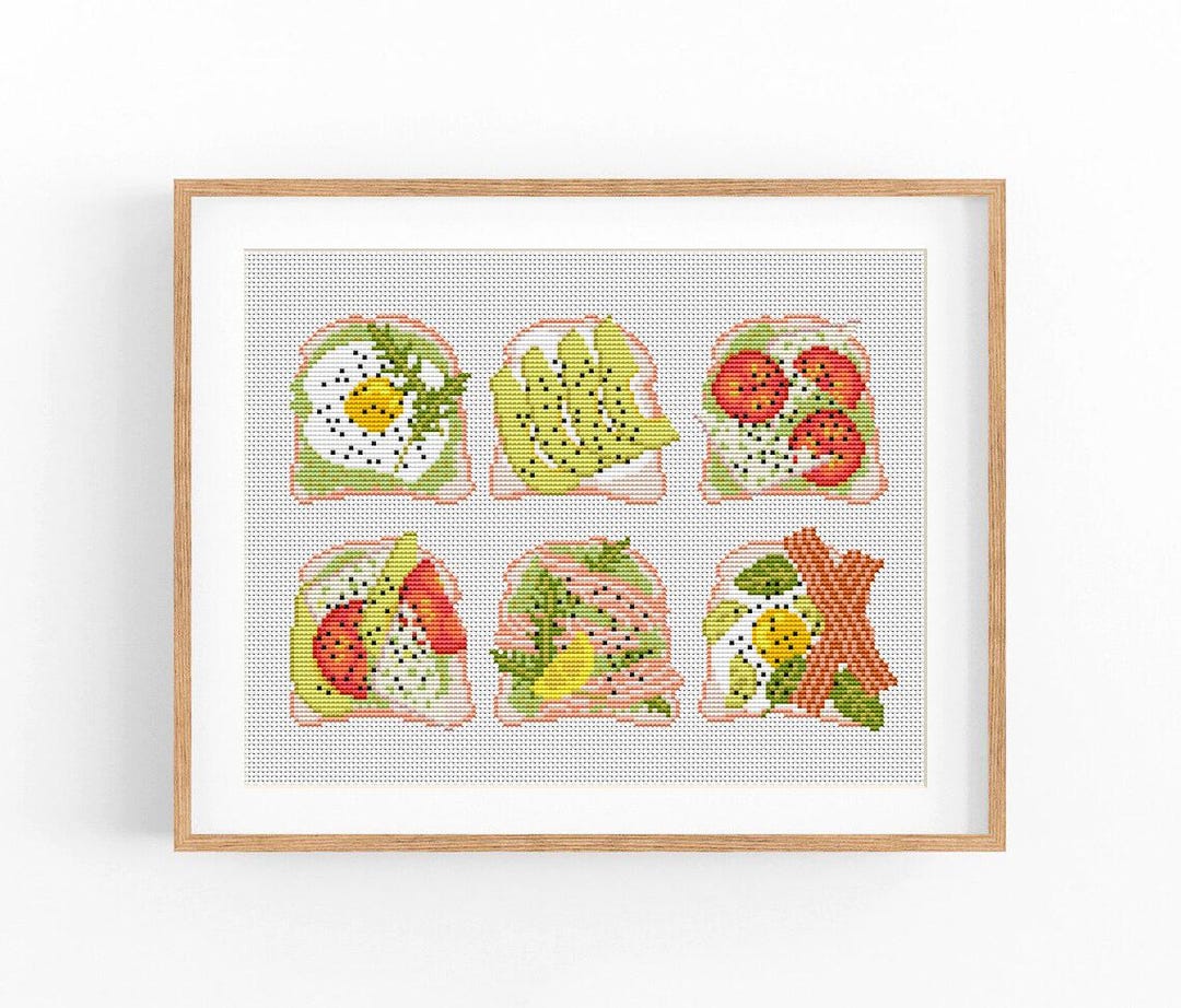 Toast Cross Stitch Pattern, Breakfast Cross Stitch Chart,kitchen Poster ...