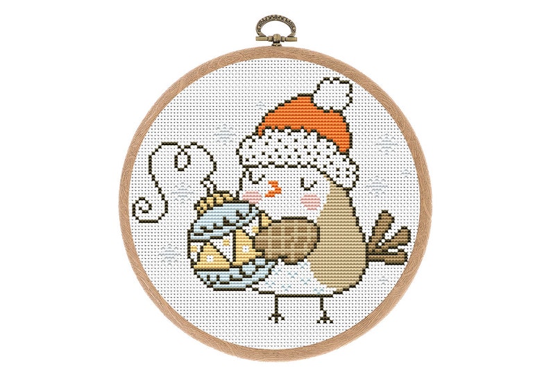 Cross Stitch Patterns Set of 5 Christmas Bird Merry - Etsy
