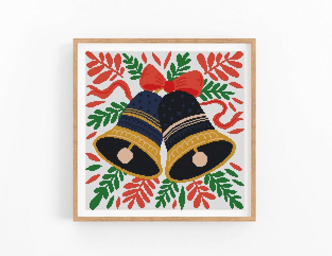 Merry Christmas Cross Stitch Pattern, Modern X-stitch Pattern, Holiday ...