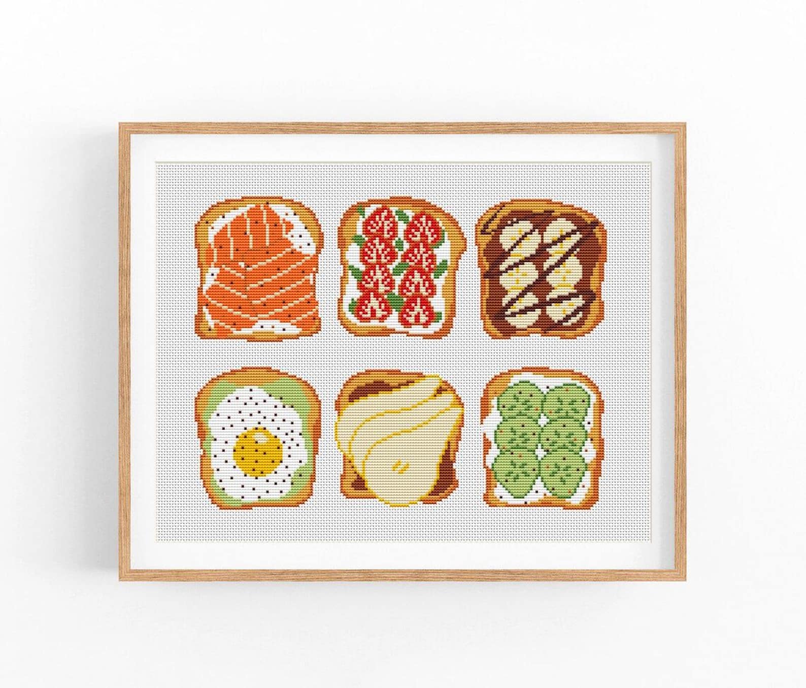 Toast Cross Stitch Pattern, Breakfast Cross Stitch Chart,kitchen Poster ...