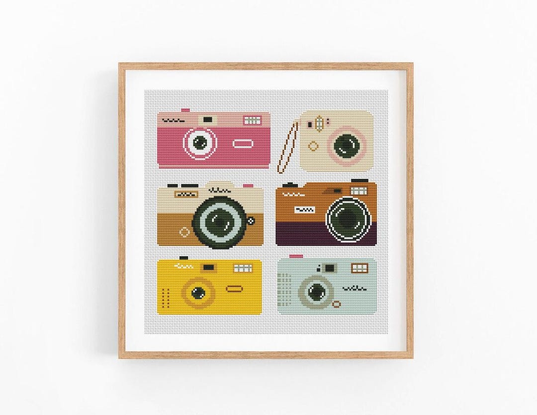 Retro Film Photo Camera Cross Stitch Pattern, Modern Xstitch Design ...