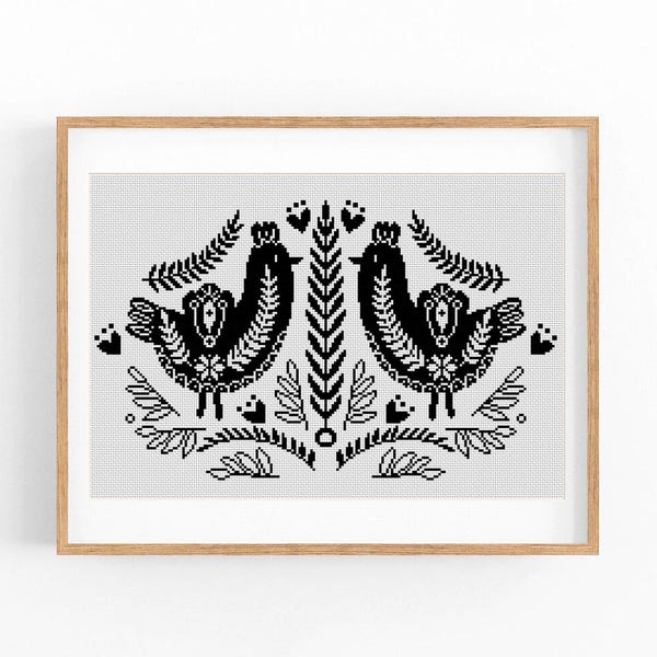 Folk Art Cross Stitch - Etsy