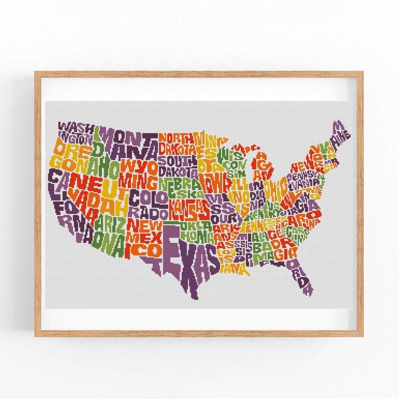 State Cross Stitch - Etsy