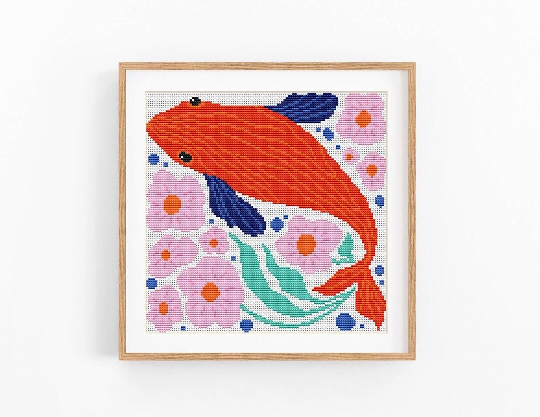 Cross Stitch Pattern, Fish, Sea, Ocean, Water Cute Fish, Counted Cross ...