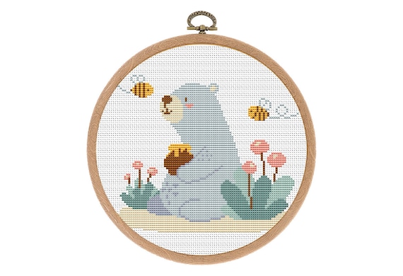 Cross Stitch Pattern Modern Cute Beareasy Counted Cross - Etsy