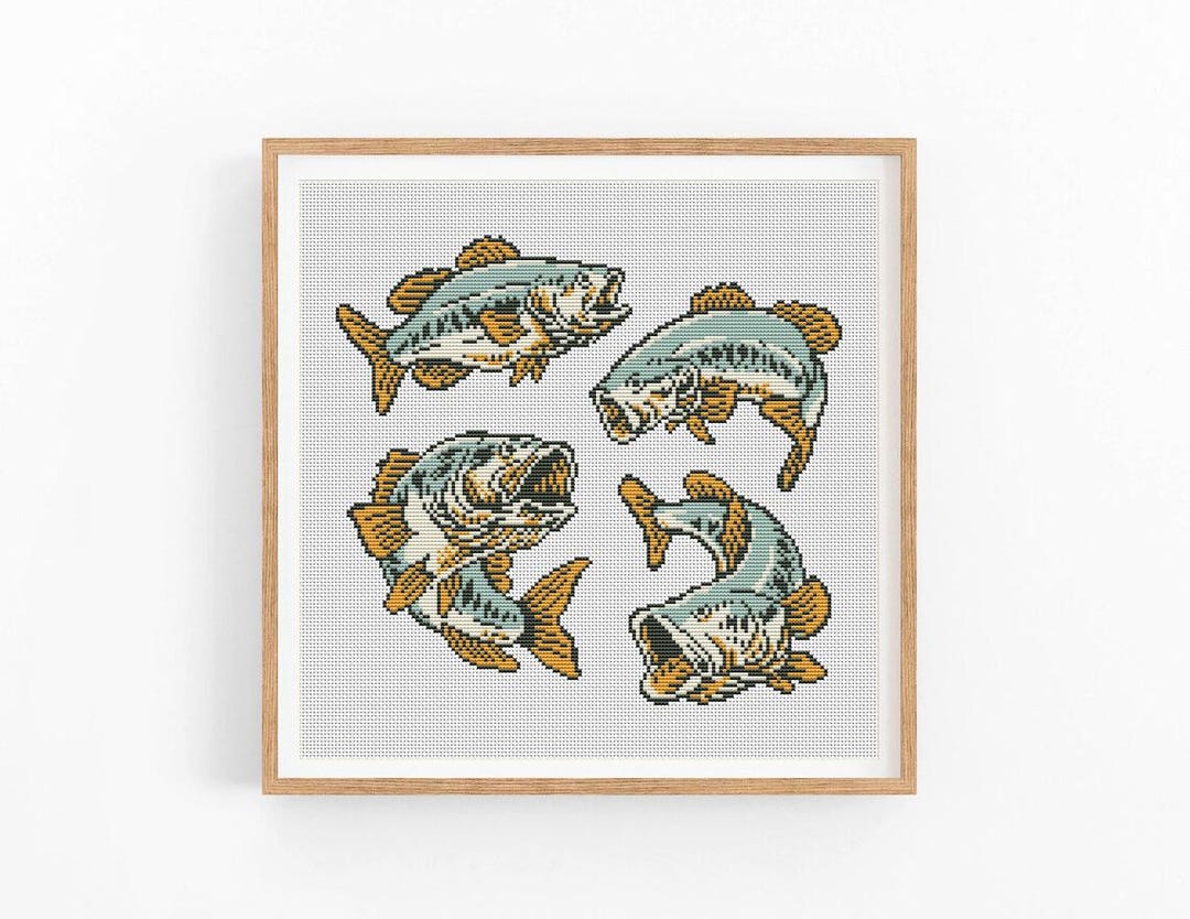 Cross Stitch Pattern, Fish, Sea, Osean, Cute Fish, Counted Cross Stitch ...