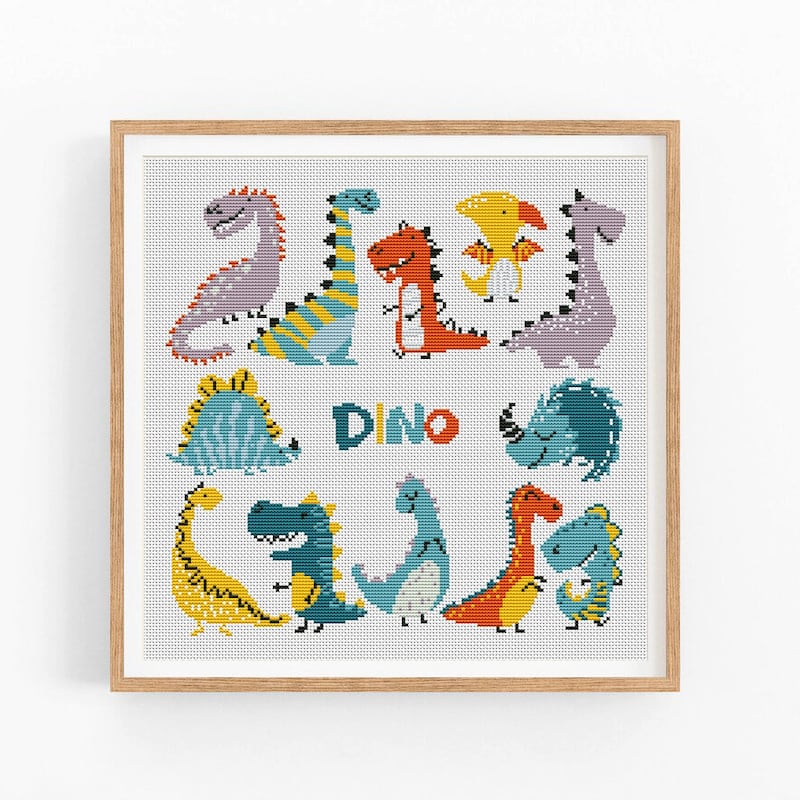Dinosaur Cross Stitch Easy - Etsy UK