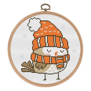 Cross Stitch Patterns, Set of 5, Christmas Bird, Merry Christmas Modern ...