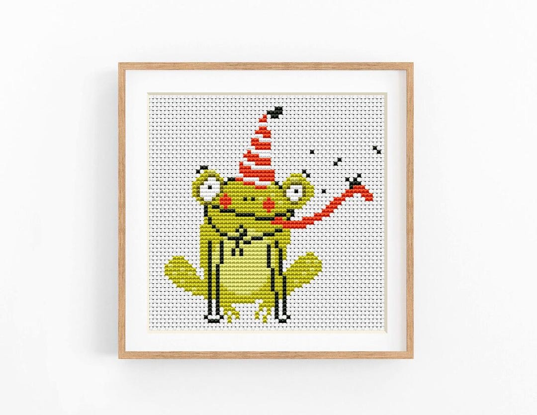 Frog Cross Stitch Pattern, Modern Animal Design, Tiny Counted Cross ...
