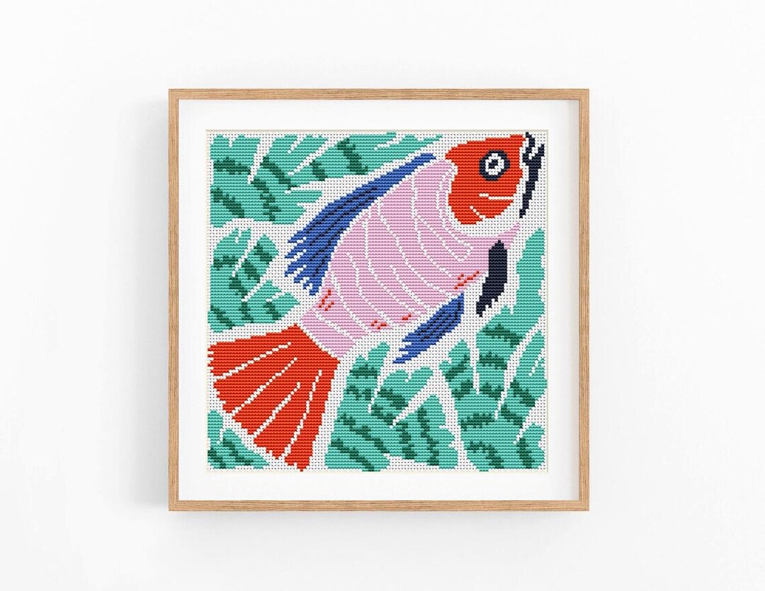 Cross Stitch Pattern, Fish, Sea, Ocean, Water Cute Fish, Counted Cross ...