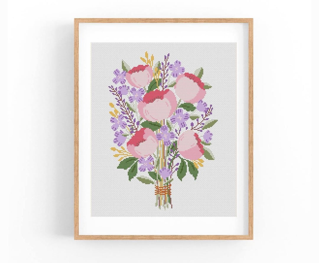 Wild Flowers, Floral Modern Cross Stitch Pattern. Blossom Counted ...