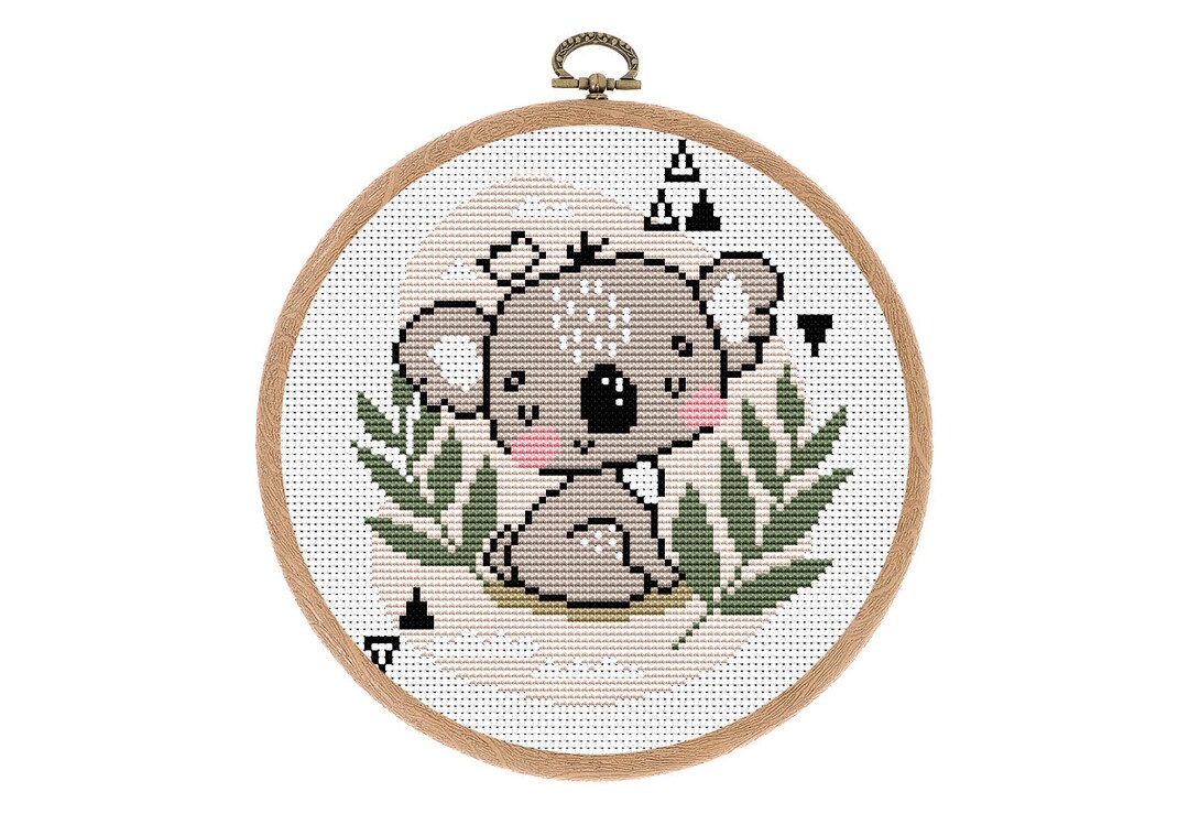 Cross Stitch Pattern PDF Boho Nursery Koala, Cute Animal, Modern Cross ...