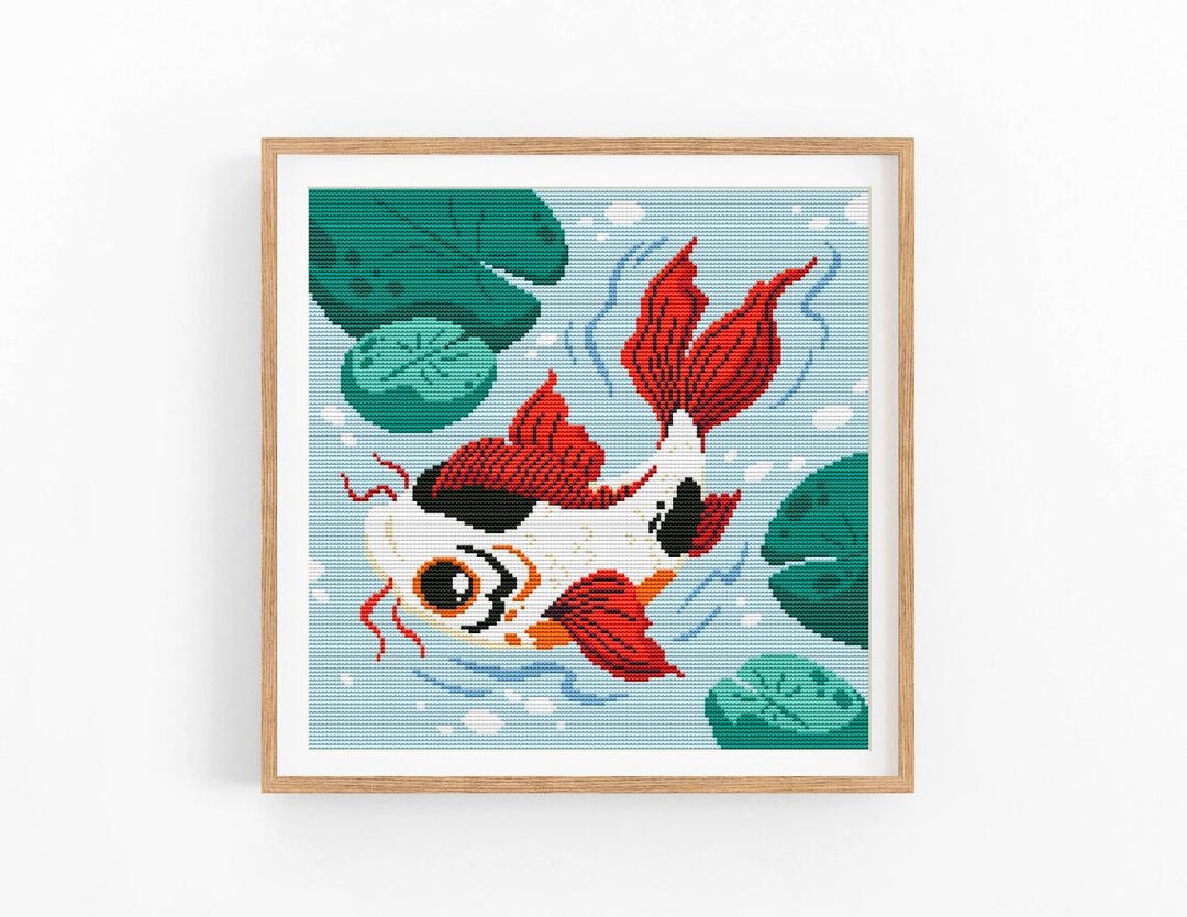 Cross Stitch Pattern, Cute Fish, Koi Fish, Water Cute Fish, Counted ...