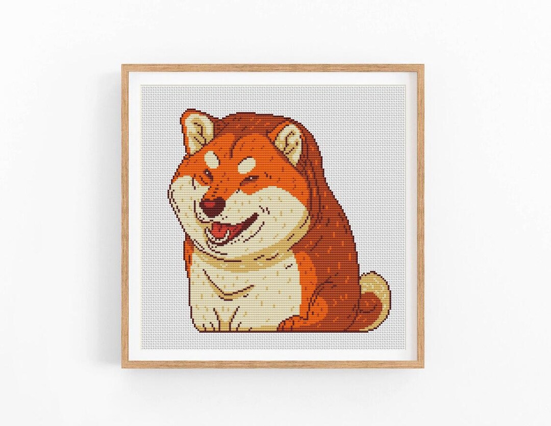 Shiba Inu Dog Cross Stitch Pattern, Modern Pet Design, Counted Cross ...