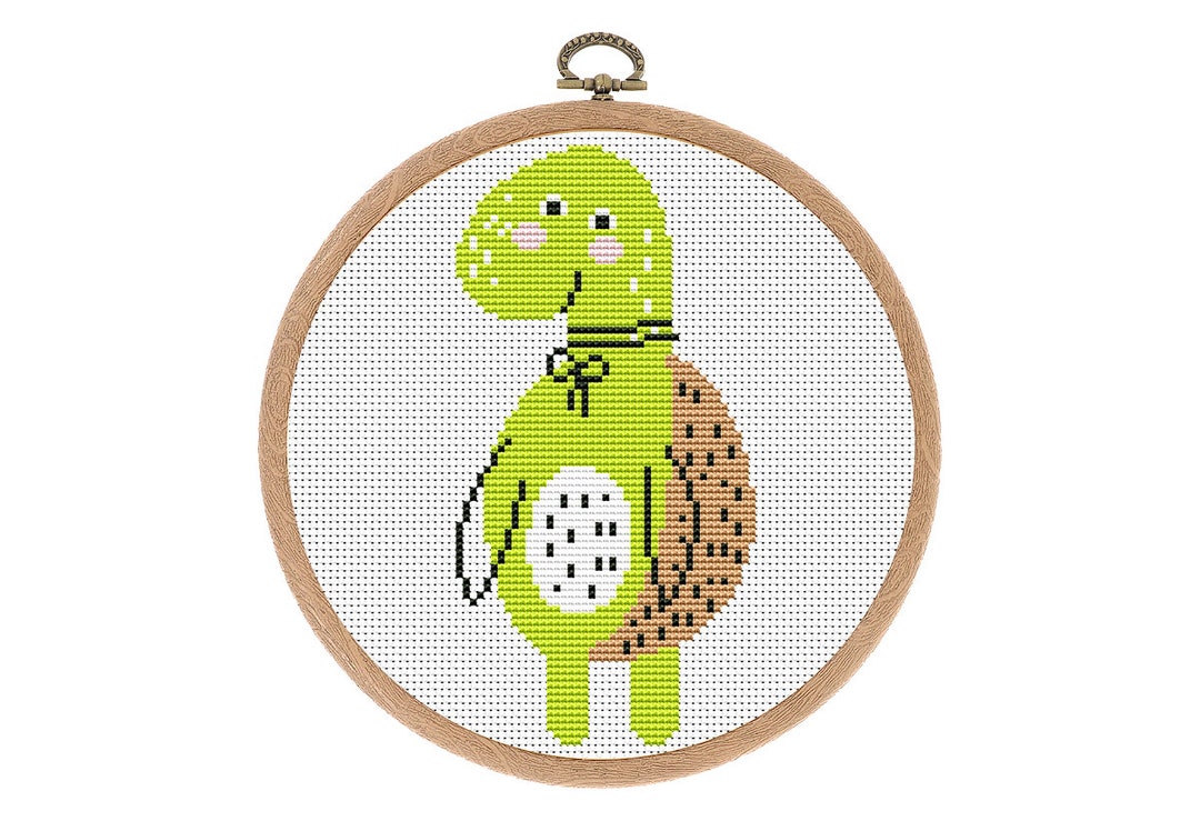 Cross Stitch Pattern, Modern, Cute Turtle, Counted Cross Stitch, Funny ...