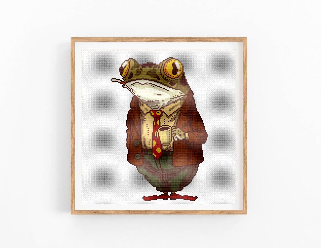 Frog Cross Stitch Pattern, Modern Animal Design, Counted Cross Stitch ...
