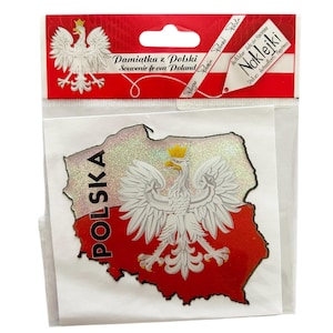 Polska Map Car Sticker, Poland Flag, Polish Coat of Arms, 3'' Sticker ...
