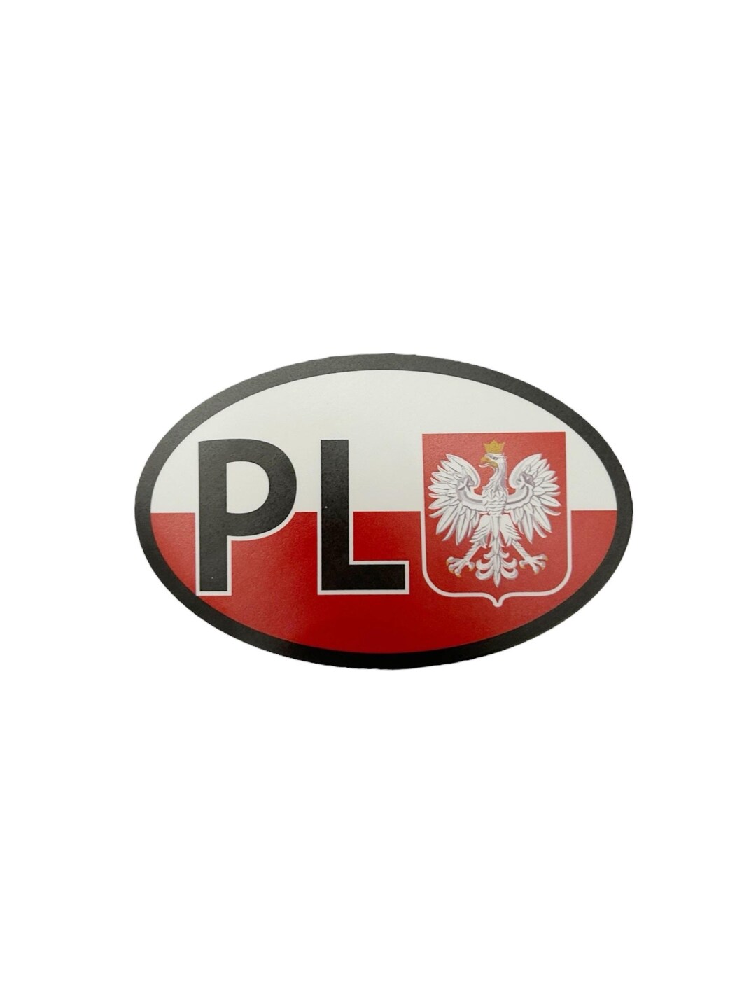 Poland Flag Car Sticker: Polish Coat of Arms Oval Decal - Etsy
