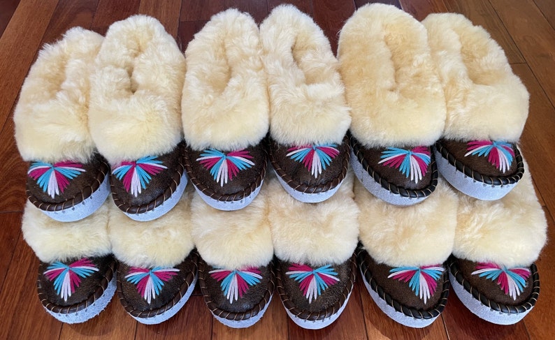 Women's Handmade Sheepskin Slippers, Polish Leather Slippers ...