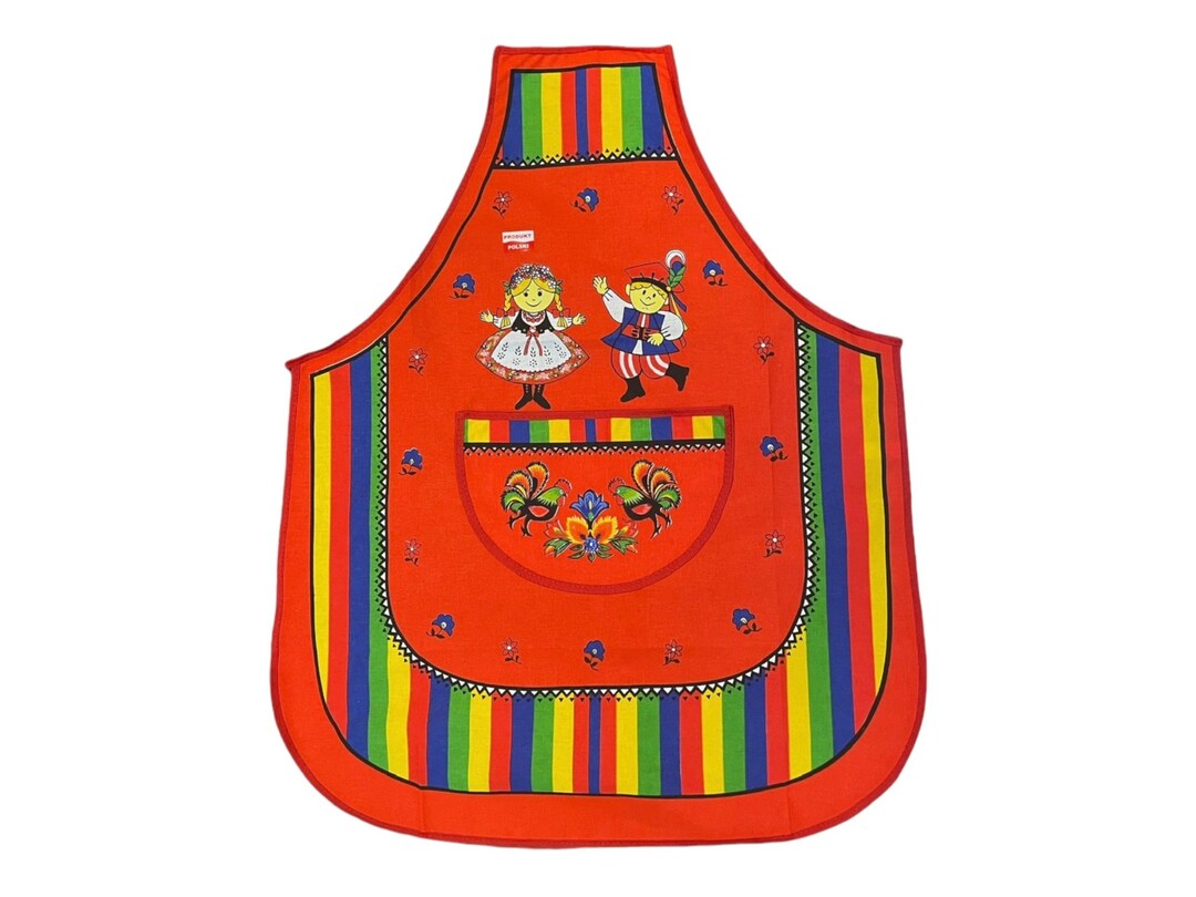 Polish Folk Art Krakow Lowicz Design Apron, Kitchen Apron - Etsy