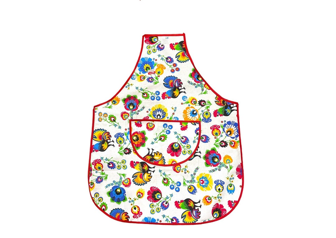 Polish Folk Art Lowicz Design Apron, Kitchen Apron - Etsy