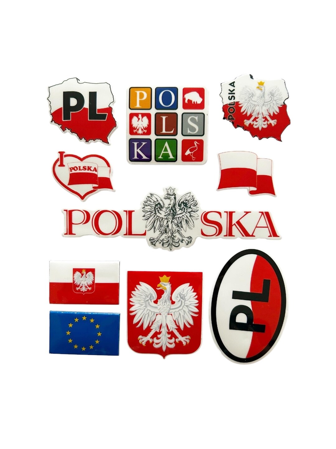 Poland Flag Stickers: Polish Pride Decals - 10 Piece Set - Etsy