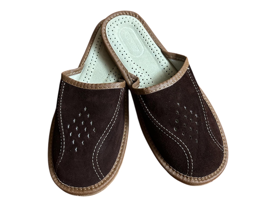 Men's Handmade Leather Slippers: Traditional Polish Style - Etsy