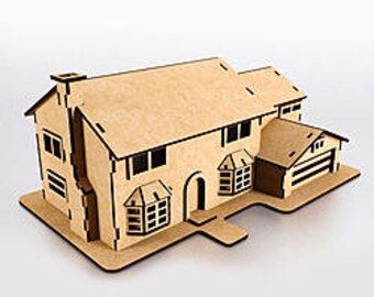 Lasercut Wooden House Model 3D Puzzle Toy SVG DXF Files | Etsy