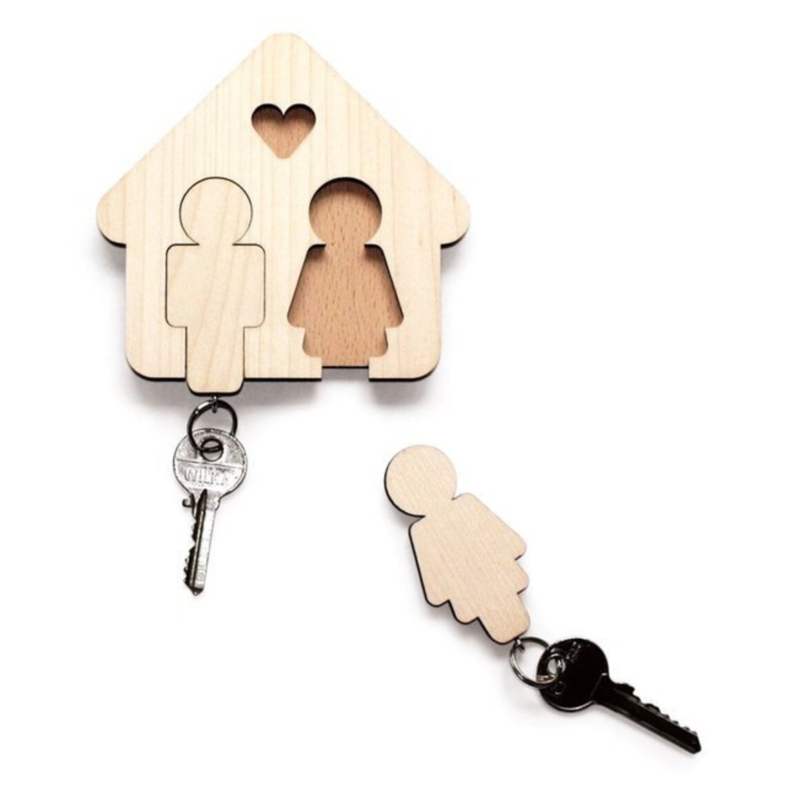 Lasercut Cute Couple Wooden Key Chain Design SVG CDR File - Etsy