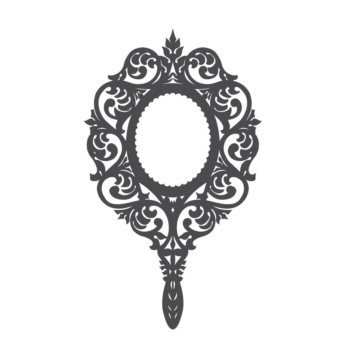 Laser Cut Decorative Hand Mirror Frame SVG CDR File - Etsy