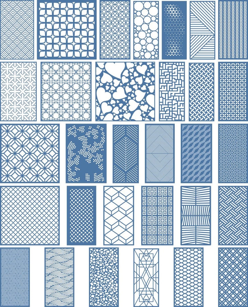 Laser Cut 31 Geometric Panel Screen Design Pack Vector Art Set Cnc ...