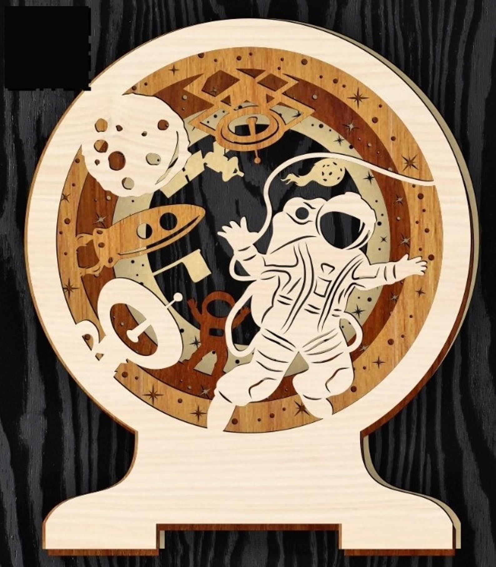 Lasercut Layered Astronaut Space 3D Wooden Decoration (4 Layers) 4 Mm ...