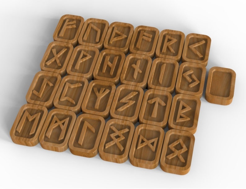 Laser Cut Elder Futhark Wooden Rune Set SVG CDR File - Etsy