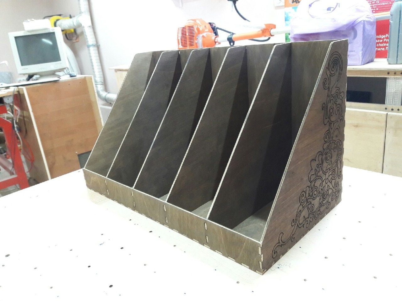 Lasercut Desk Organizer Paper File Holder Plan for Office and Home ...