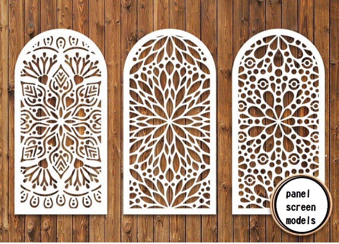 Laser Cut 3 Special Panel Screen Design Pack Vector Art Set Cnc Router ...