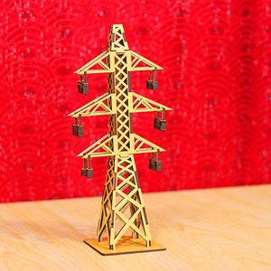 Lasercut Electrical Transmission Tower Model Wooden 3D Toy Plan 3 Mm ...