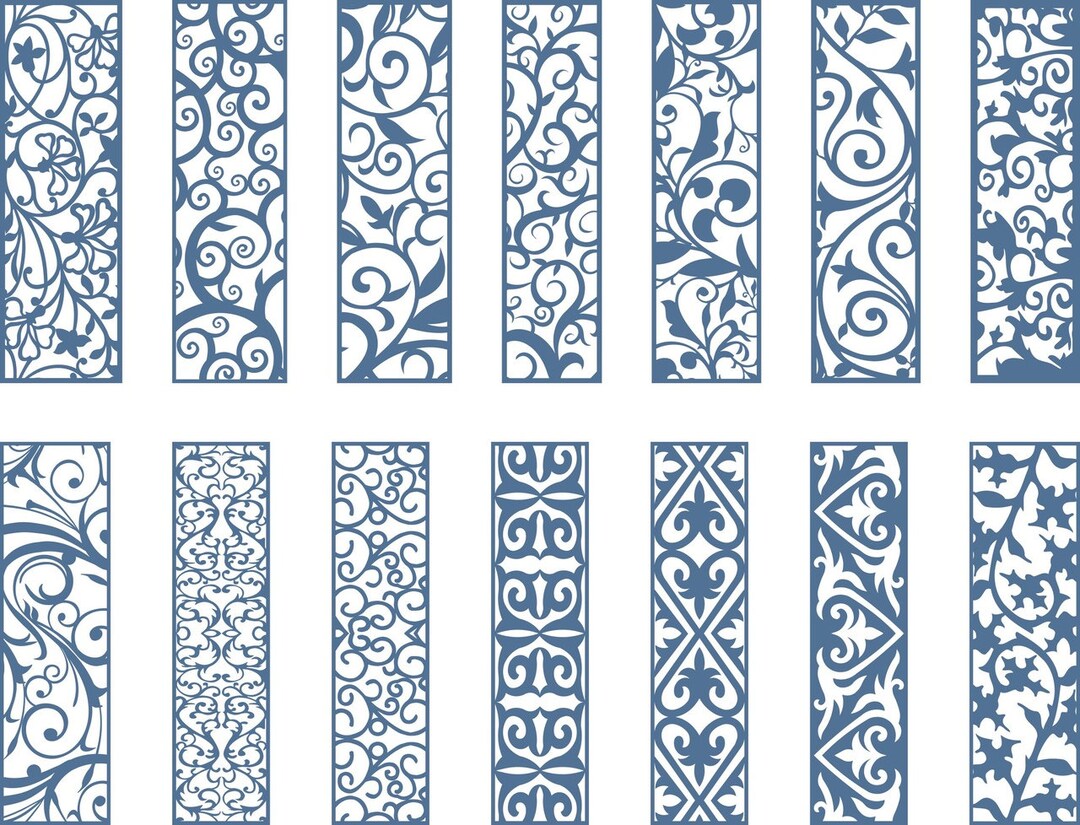 Laser Cut 14 Panel Screen Design Pack Vector Art Set Cnc Router SVG CDR ...