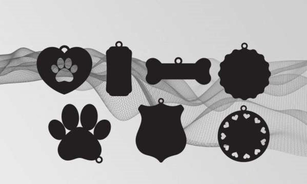 Lasercut Dog Tag Pack 7 Special Design Vector Art SVG DXF Files - Etsy