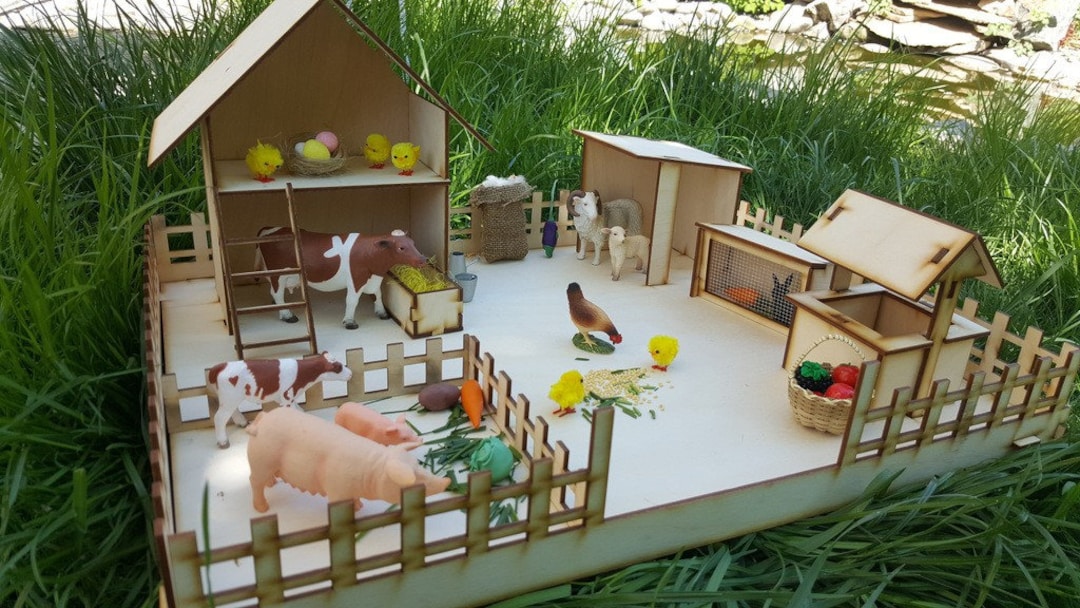 Lasercut Farm Garden Model Decorative Wooden 3D Toy Plan 4 Mm SVG CDR ...