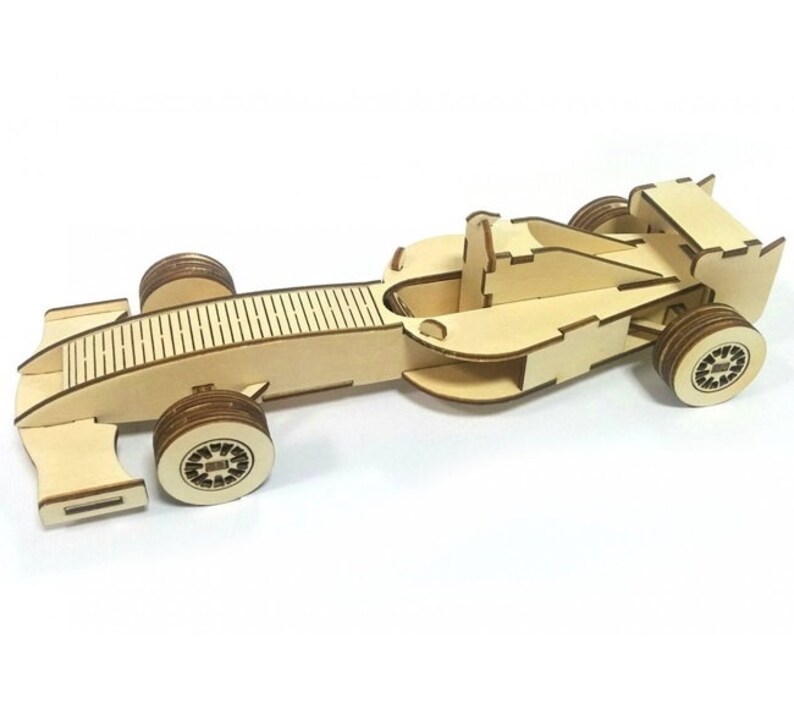 Laser Cut Race Car 3D Model Plan Wooden Toy 4 Mm SVG CDR File - Etsy
