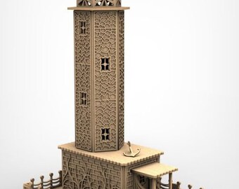 Laser Cut 3D Wooden Lighthouse Tower Building Model Cdr Dxf Svg Ai File ...