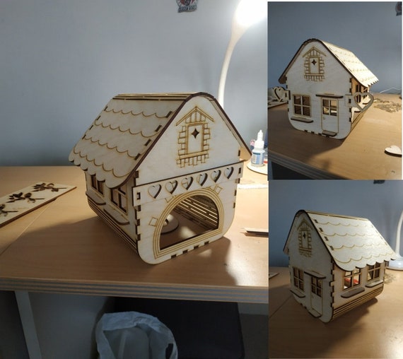 Lasercut House Model Decorative Wooden 3D Toy 4 Mm Plan SVG | Etsy