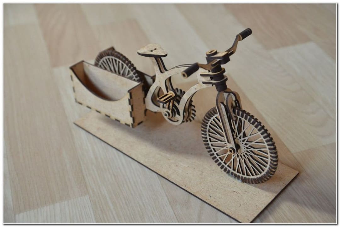 Lasercut Bicycle Model 3D Decorative Wooden Desktop Bike Design 3 Mm ...