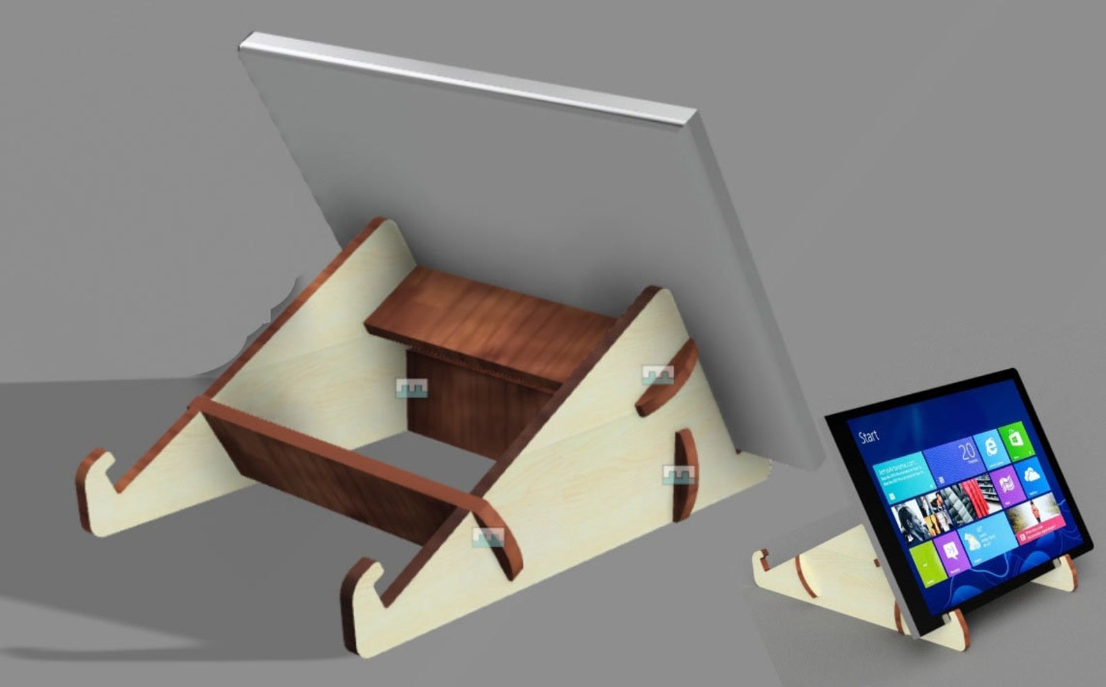 Lasercut Tablet Holder Stand, Foldable Desktop Wooden iPad Holder 6 Mm ...