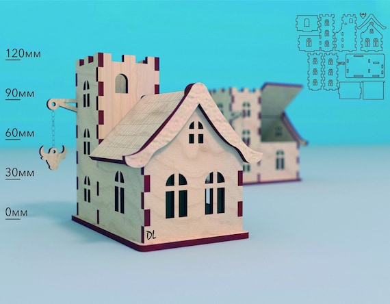 Lasercut House Model Decorative Wooden 3D Toy Plan 4 Mm SVG - Etsy