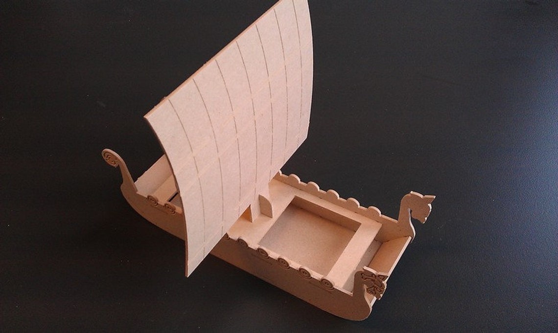 Lasercut Viking Ship Barco Wooden 3D Model 1.5 Mm SVG DXF Files CNC ...